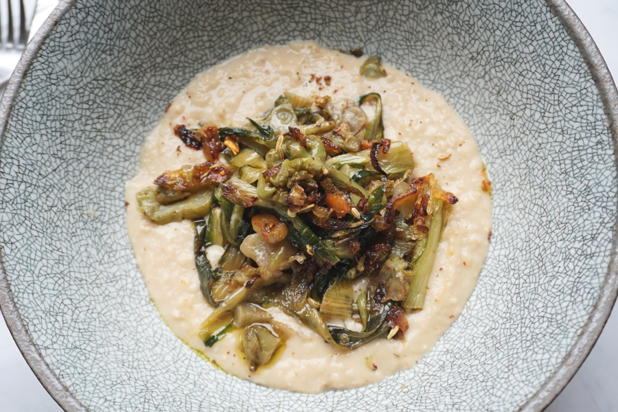 Puntarelle met cannellini bonen puree - De luie leguaan